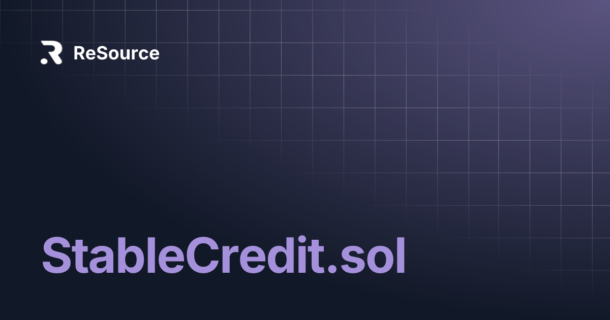 StableCredit.sol | ReSource